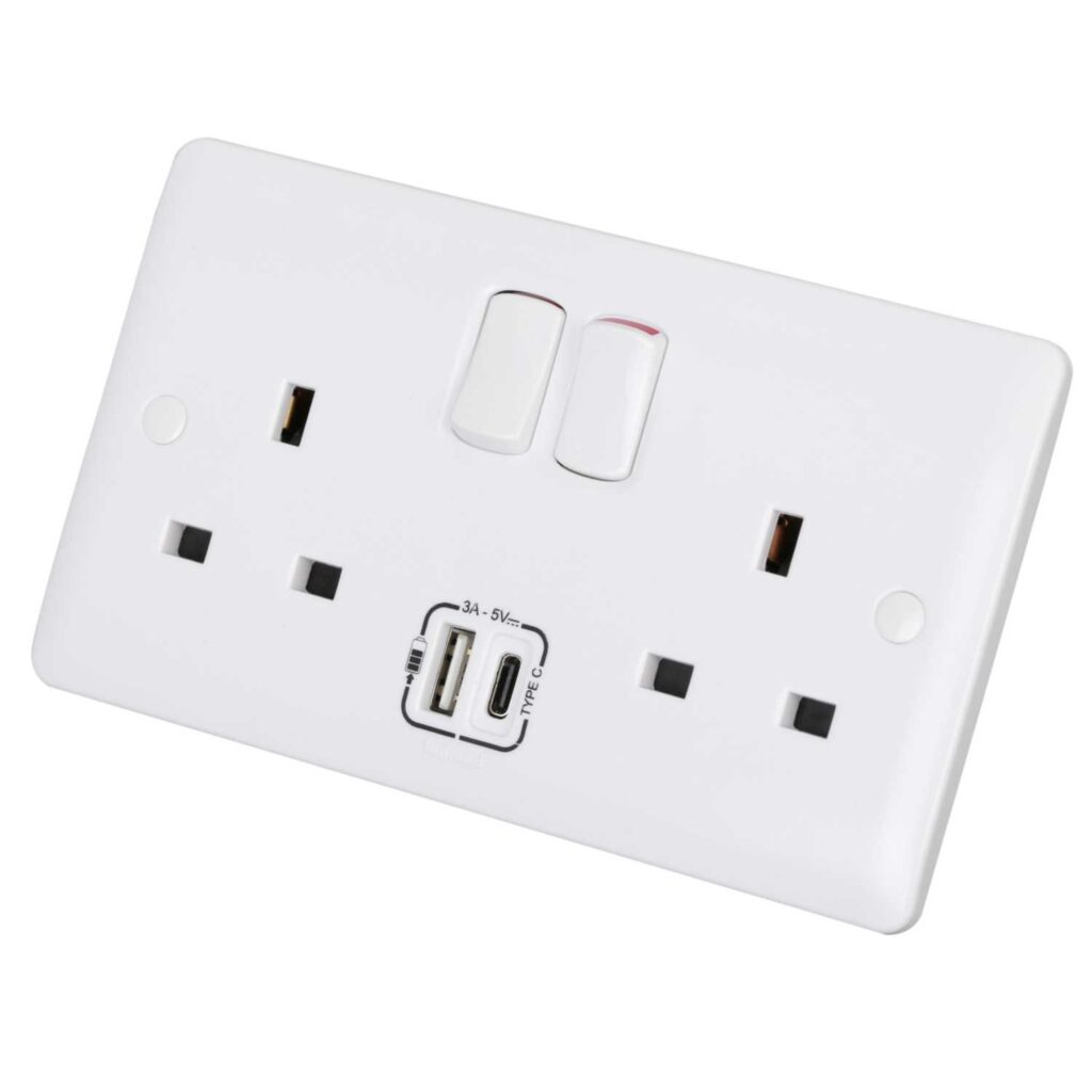 Socket 2 gang 13A USB Legrand Synergy – Nicos Fotsios LTD